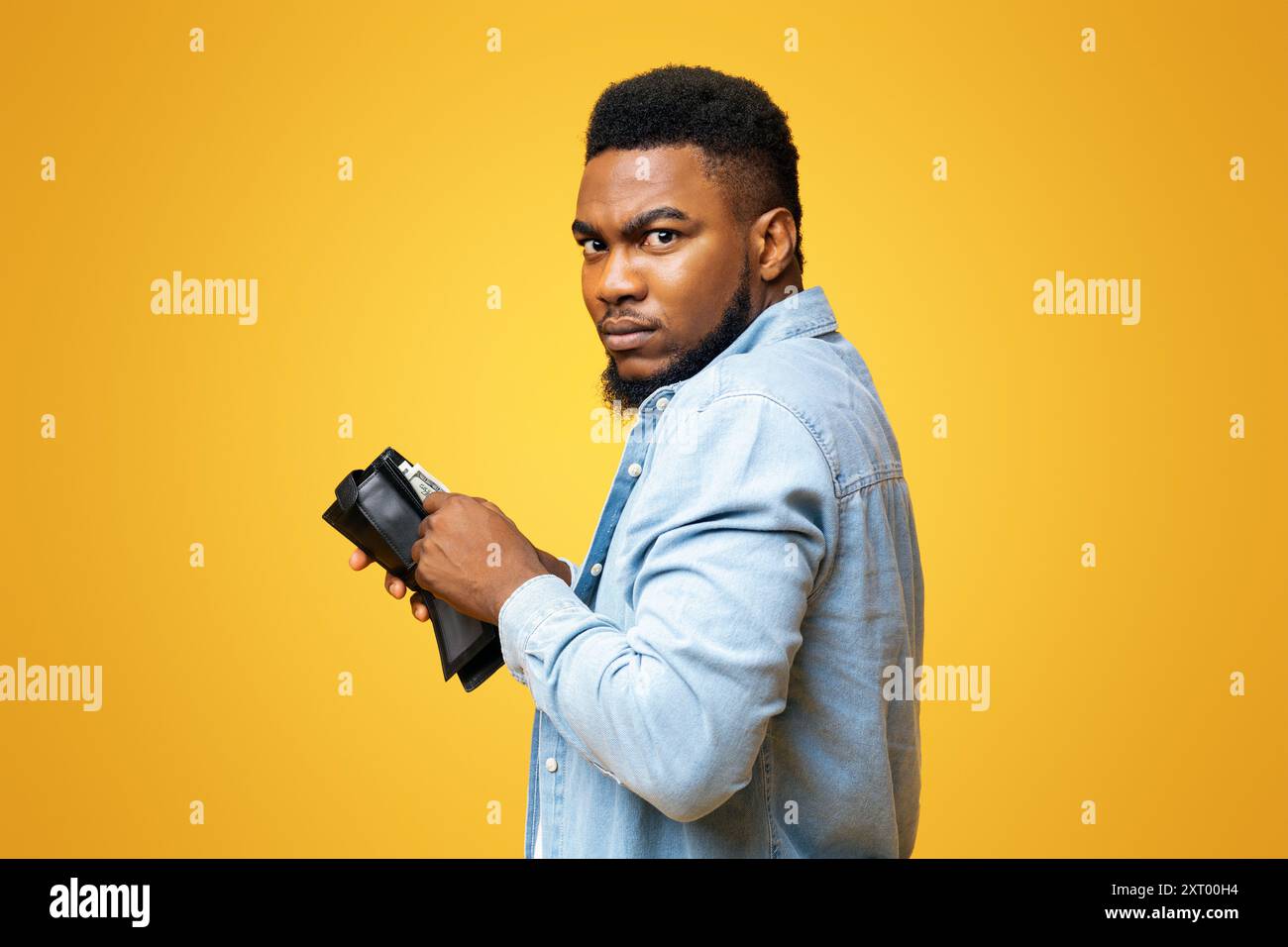 Suspicious african guy stole someone's wallet and counting his loot ...