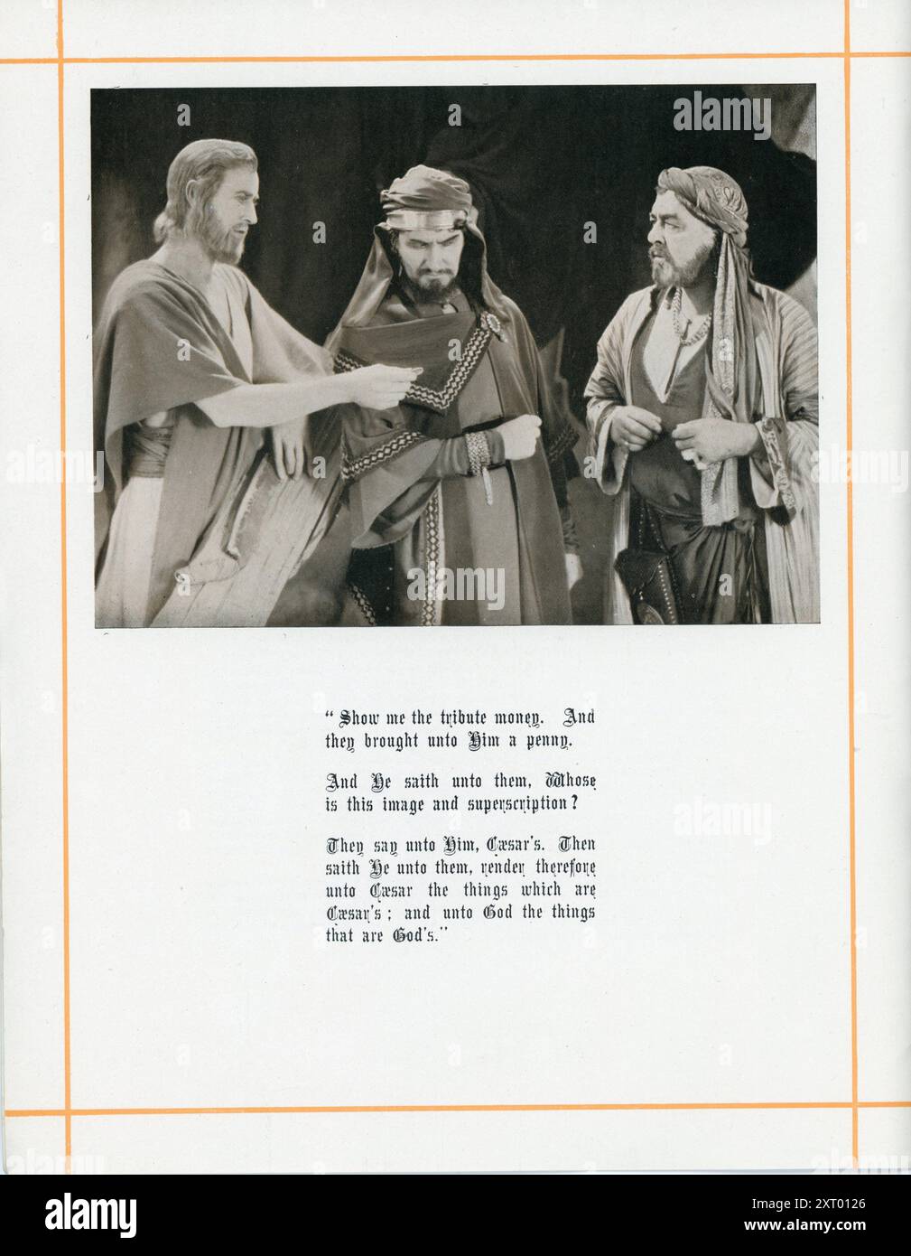 H.B. WARNER as Jesus Christ and ROBERT EDESON as Matthew the Publican ...
