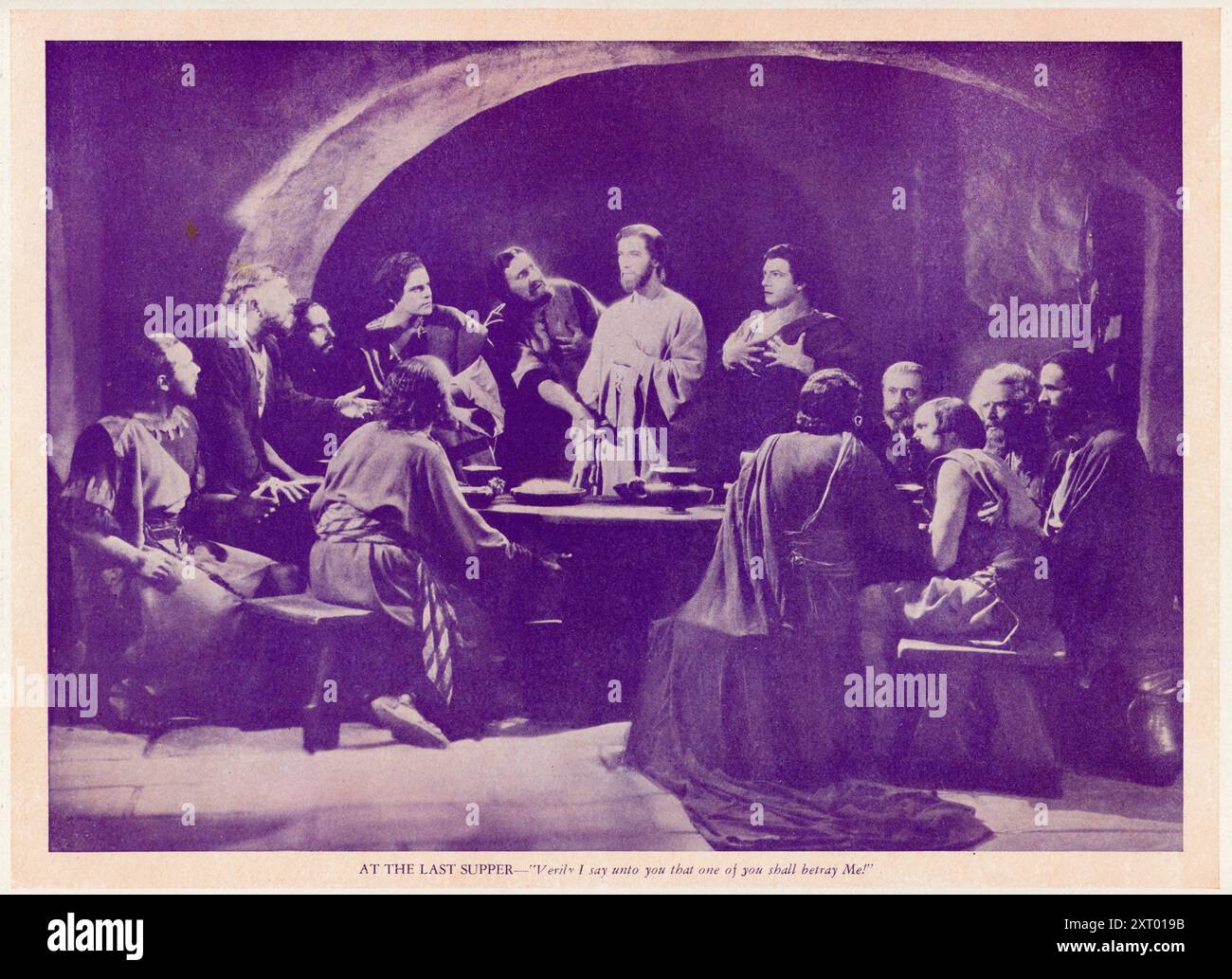 H.B. WARNER as Jesus Christ with his 12 Disciples at the Last Supper in ...