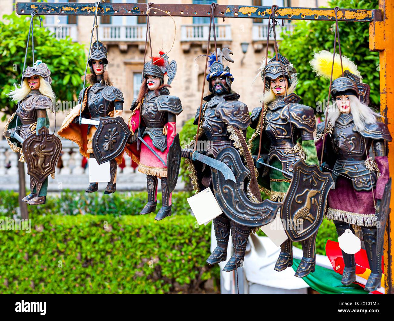 Typical Sicilian Puppets standing on wall Stock Photo - Alamy