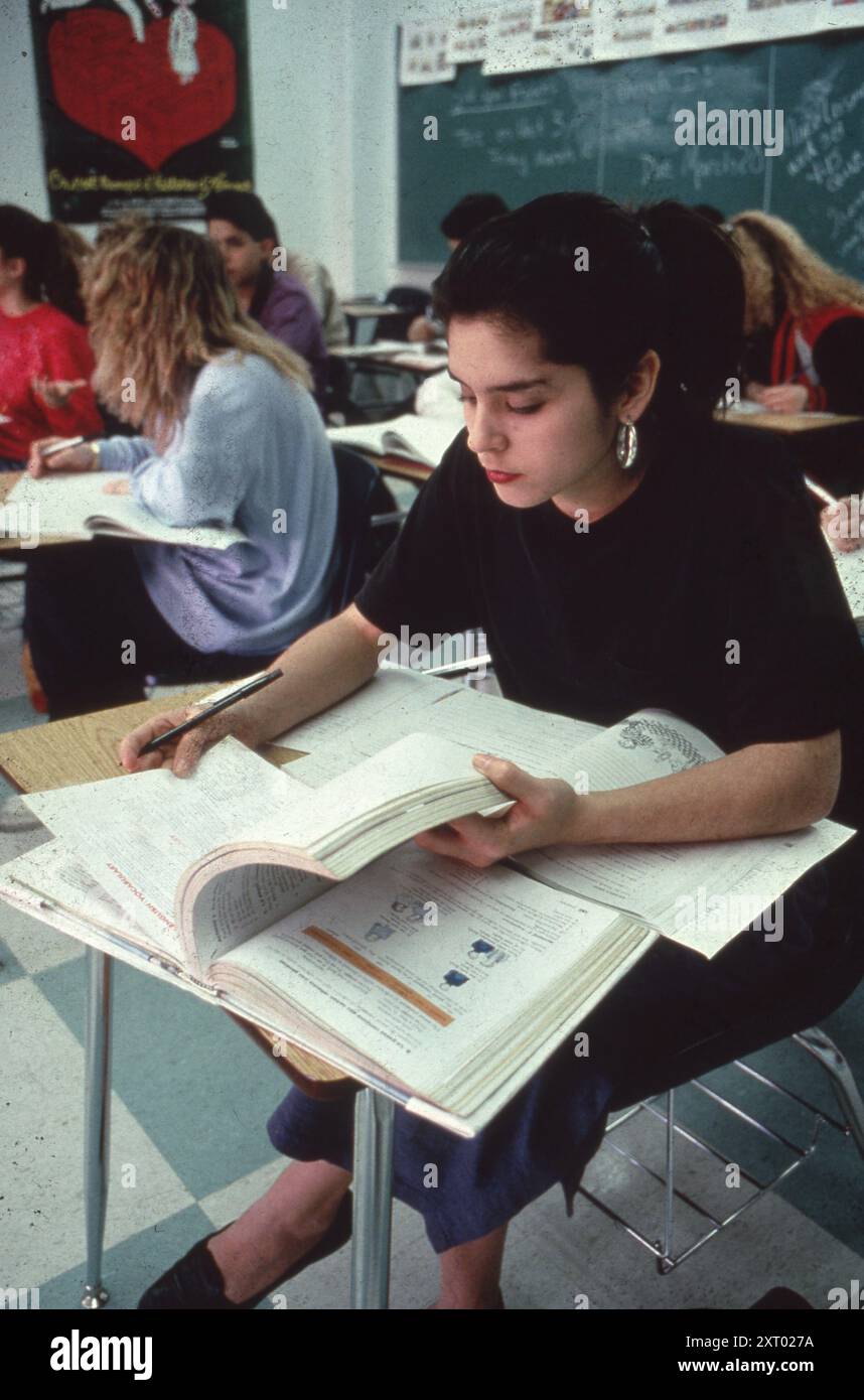 ©1990 French class at Bowie High School Austin, Texas Stock Photo - Alamy