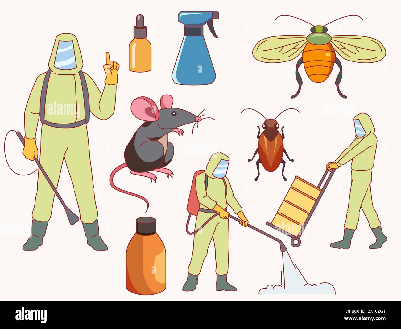 Pest control. Extermination of rodents and insects, people in special ...