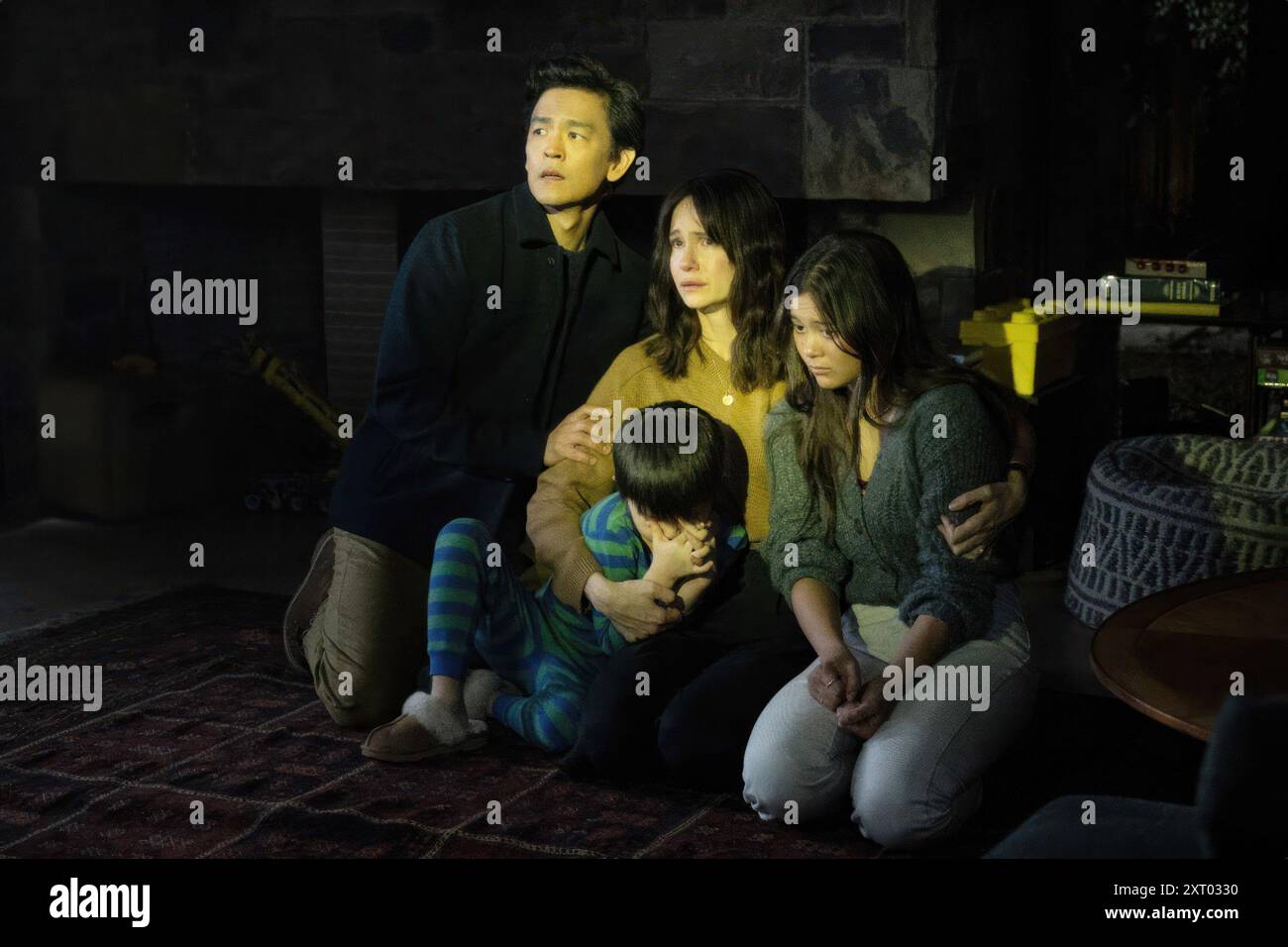 AFRAID, from left: John Cho, Isaac Bae (front), Katherine Waterston, Lukita Maxwell, 2024 ...