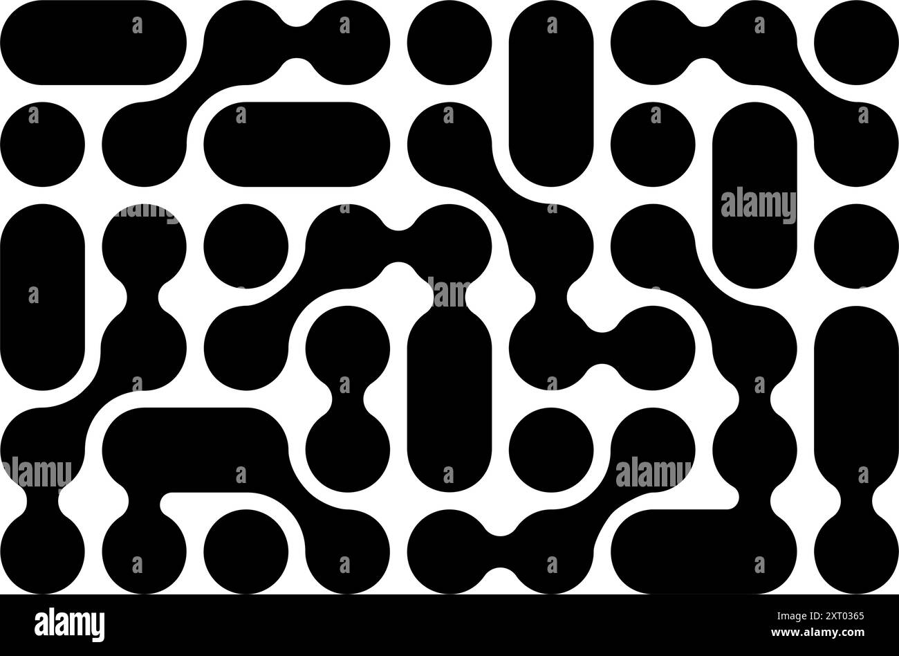 Metaballs pattern. Connected points, liquid dots or morph shapes background. Organic blobs or ...