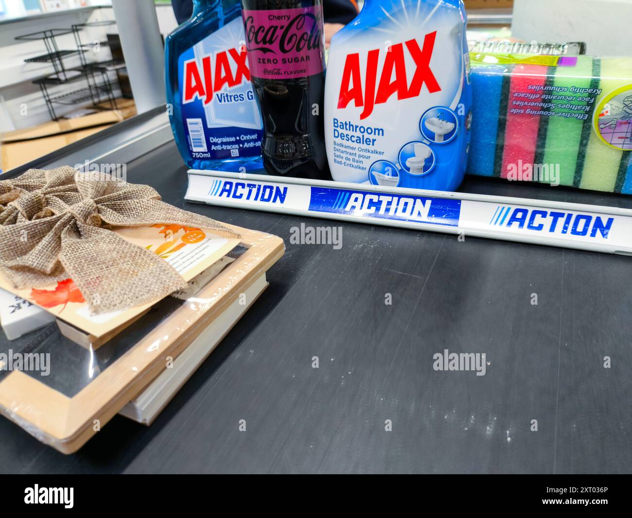 Bavaria, Germany - August 12, 2024: A product separator at the checkout ...