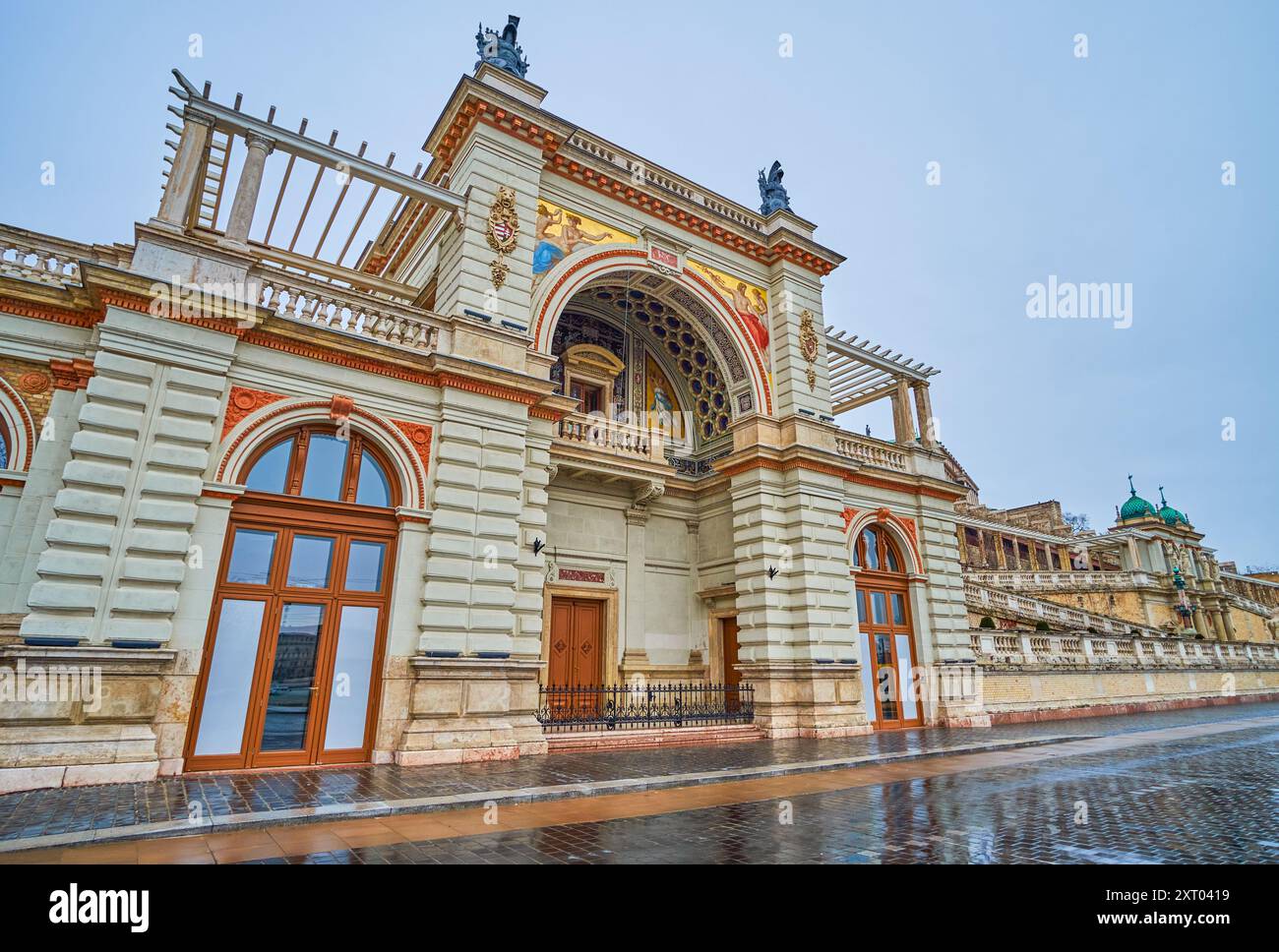 The gates and walls of Castle Garden Bazaar of Buda Castle, Ybl Miklos ...