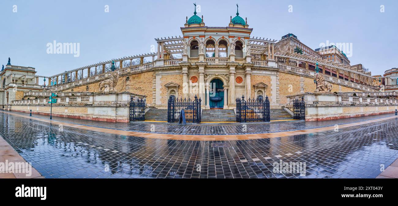 Panorama of the gates and walls of Castle Garden Bazaar of Buda Castle ...
