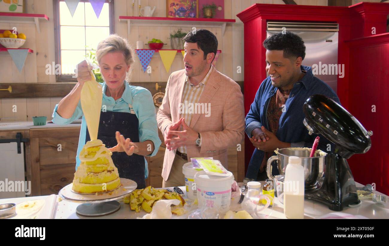 BLUE RIBBON BAKING CHAMPIONSHIP, from left: contestant Eileen, host ...