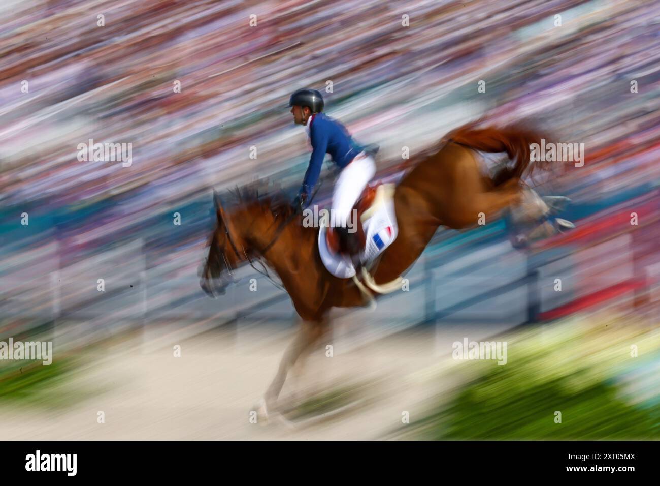 VERSAILLES, FRANCE - AUGUST 06: DELESTRE Simon with AMELUSINA R 51of ...