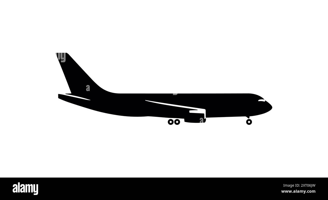 Airplane passenger travel silhouette icon. Aeroplane vector icon ...