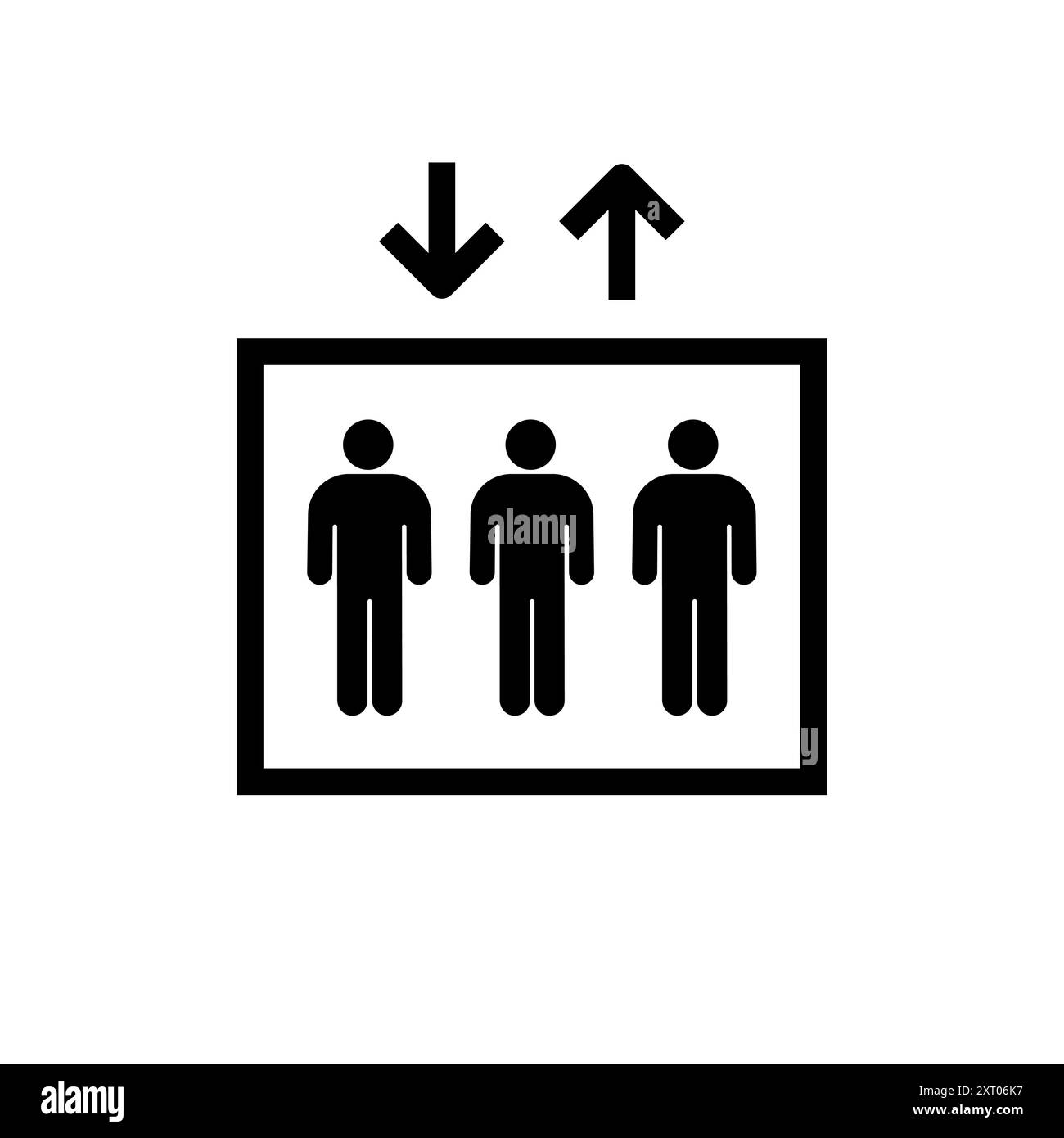 Elevator lift vector icon. Elevator 3 people sign entrance building ...