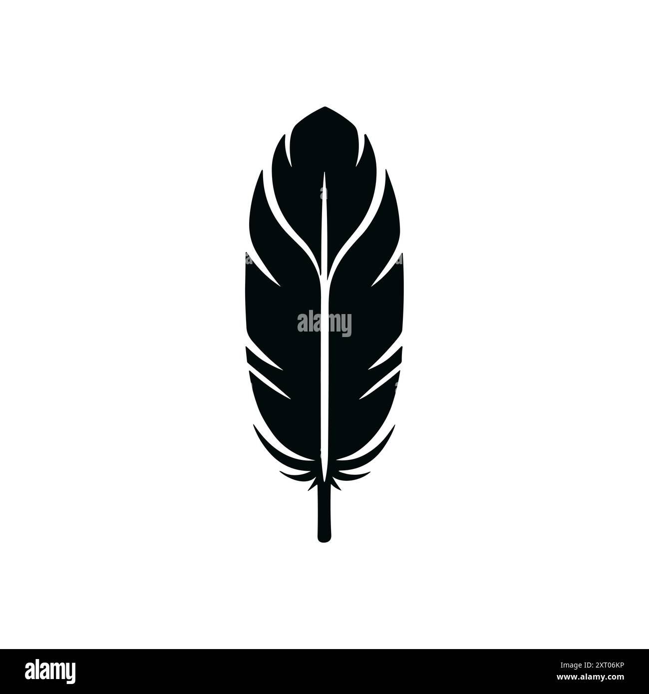 Feather weight light black vector icon. Smooth black feather pictogram ...