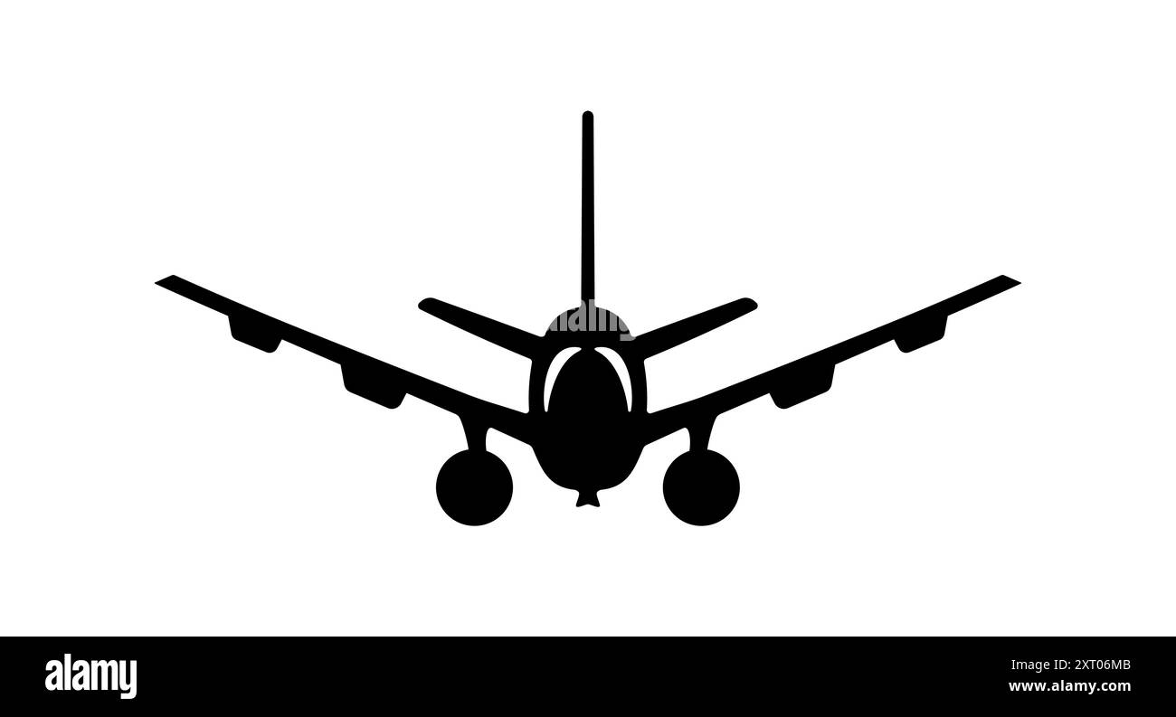 Airplane passenger travel back silhouette icon. Aeroplane vector icon ...
