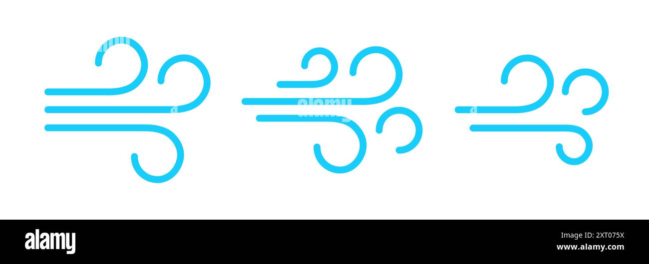 Wind blow line icon fresh vector cloud air isolated speed symbol. Wind ...