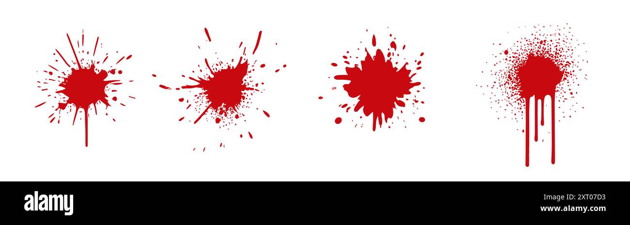 Blood red splash design stain. Bloodstain drop red splatter paint ...