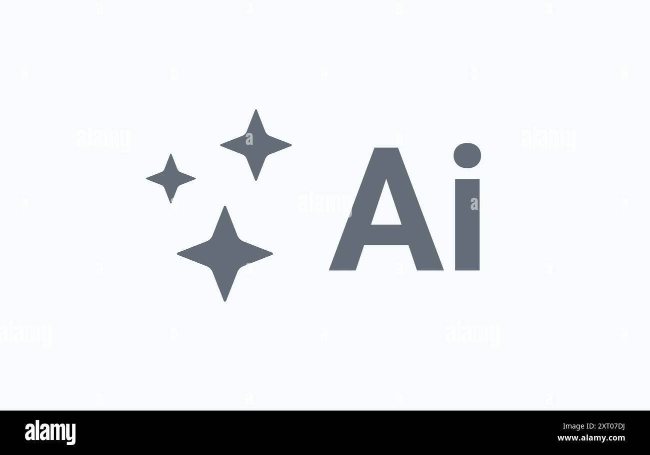 AI stars icon. Artificial intelligence star logo generation chat symbol ...