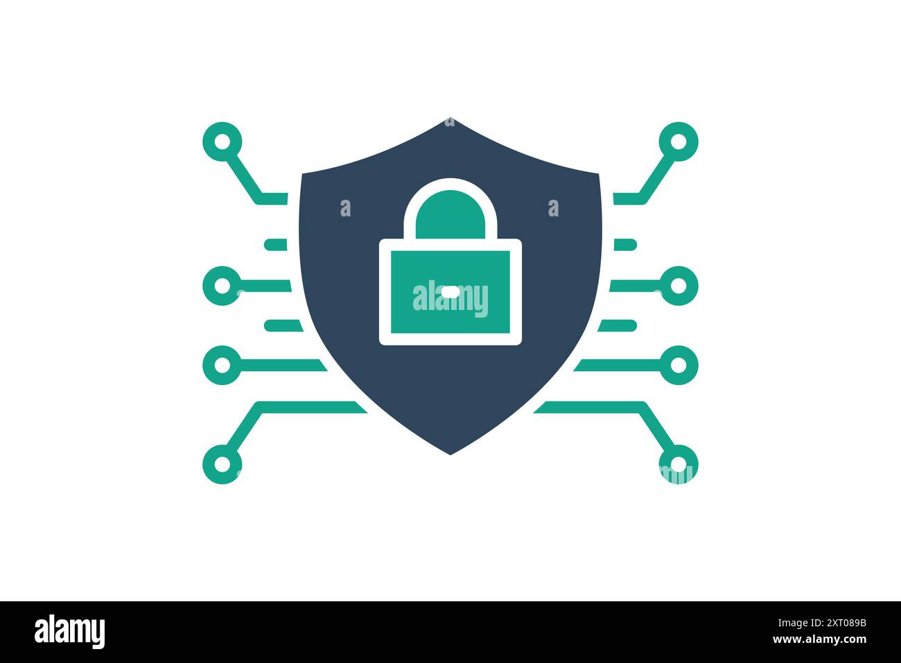 Cybersecurity icon. icon related to technology. solid icon style. data ...