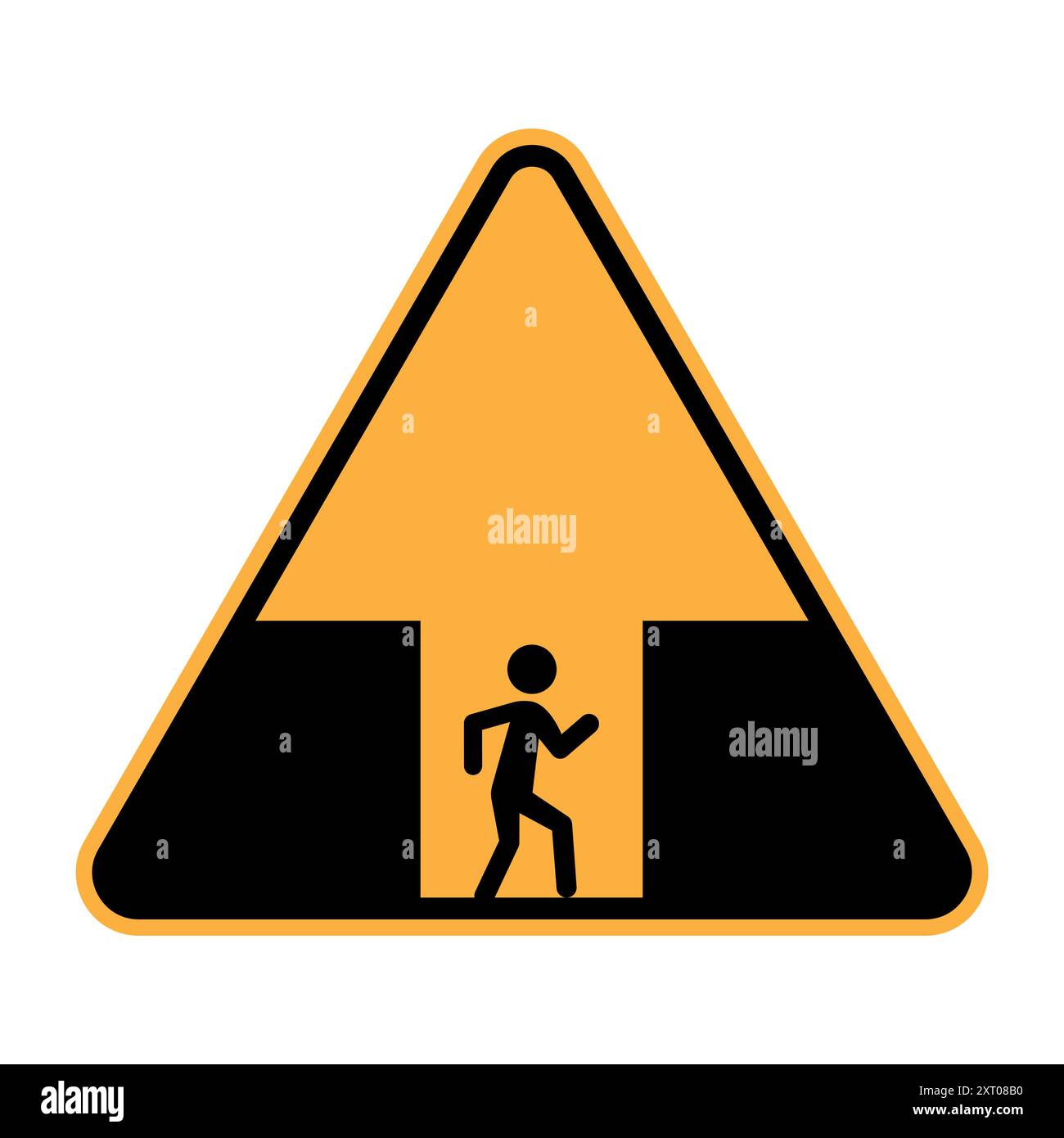 Warning sign icon. Arrow pointing up symbol. Yellow triangle with black ...