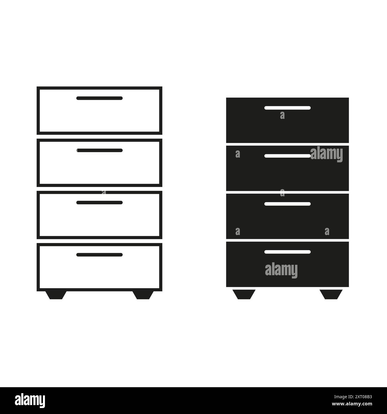 Drawer icons. Black and white. Simple furniture shapes. Vector graphic Stock Vector Image & Art ...