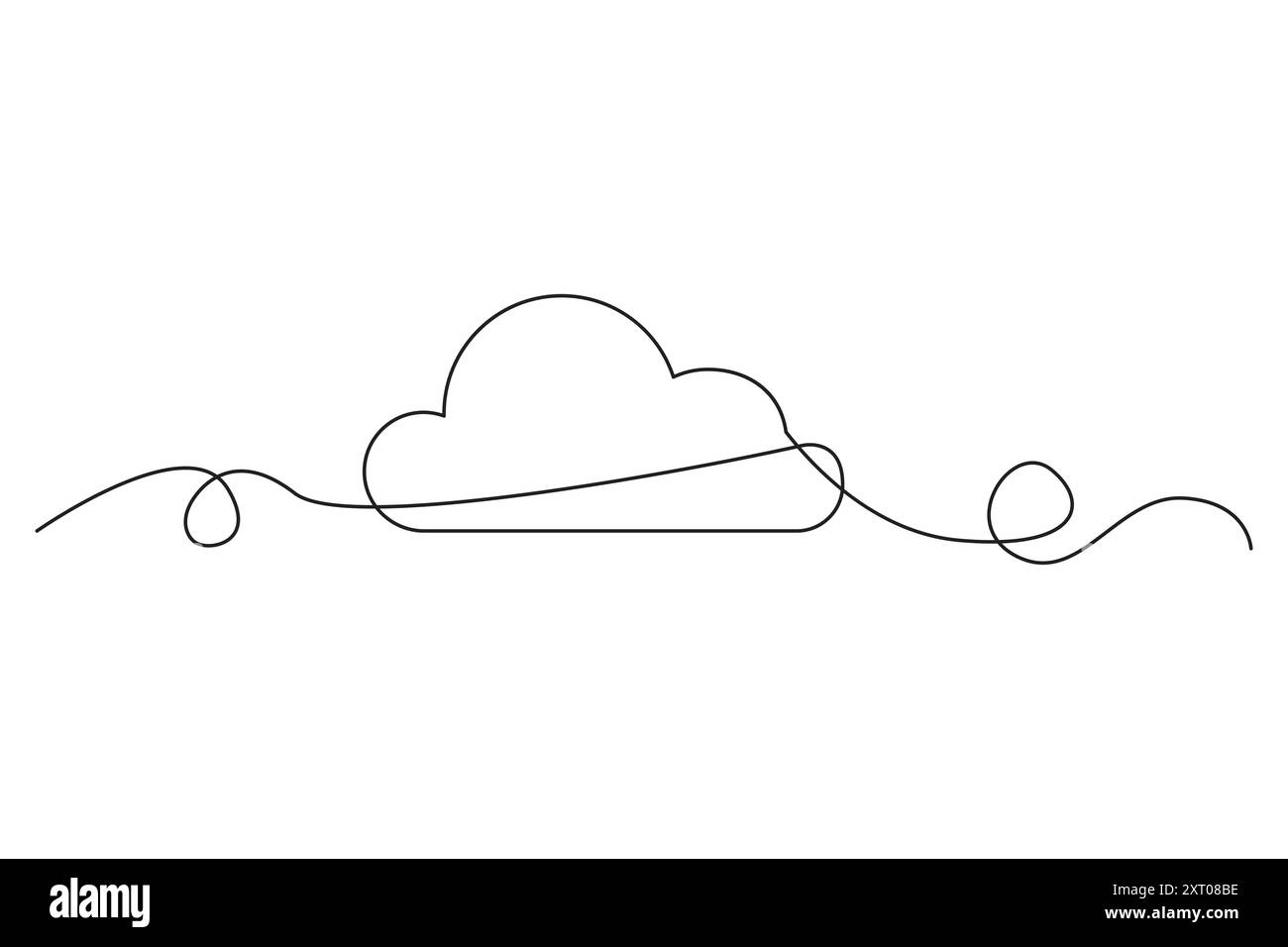 Simple cloud icon. Single line drawing. Minimalist weather vector ...
