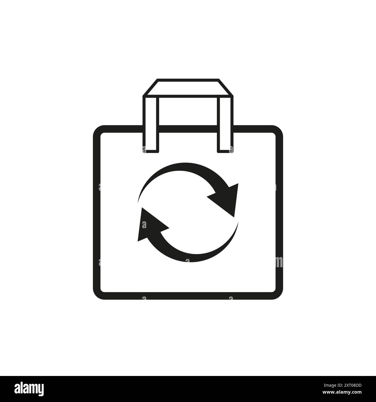 Recycling bag icon. Eco-friendly shopping. Circular arrows symbol. Vector illustration Stock ...