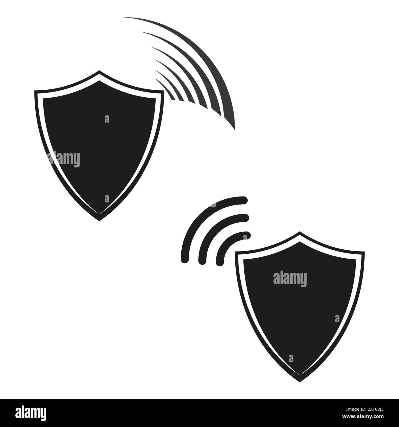 Shield protection icons. Wireless security vector. Black and white ...