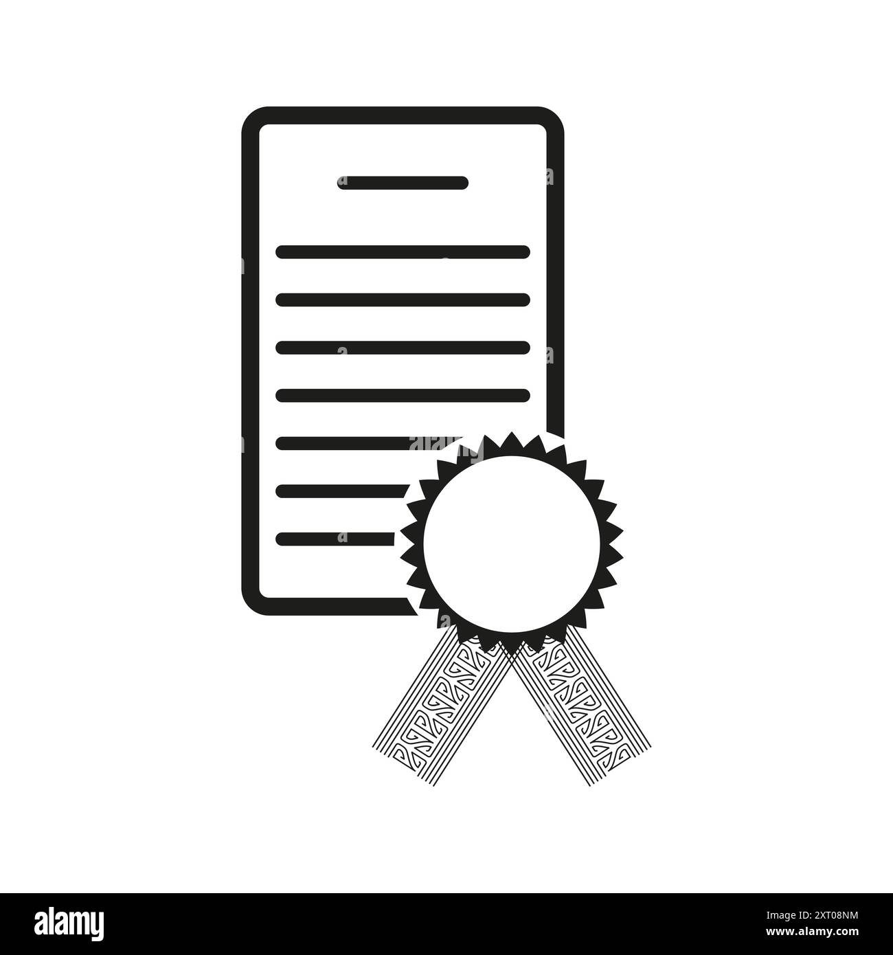 Certificate icon. Award ribbon. Achievement symbol. Vector illustration ...