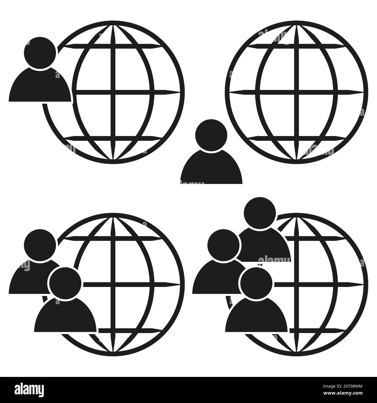 Digital globe interconnected network symbols hi-res stock photography ...