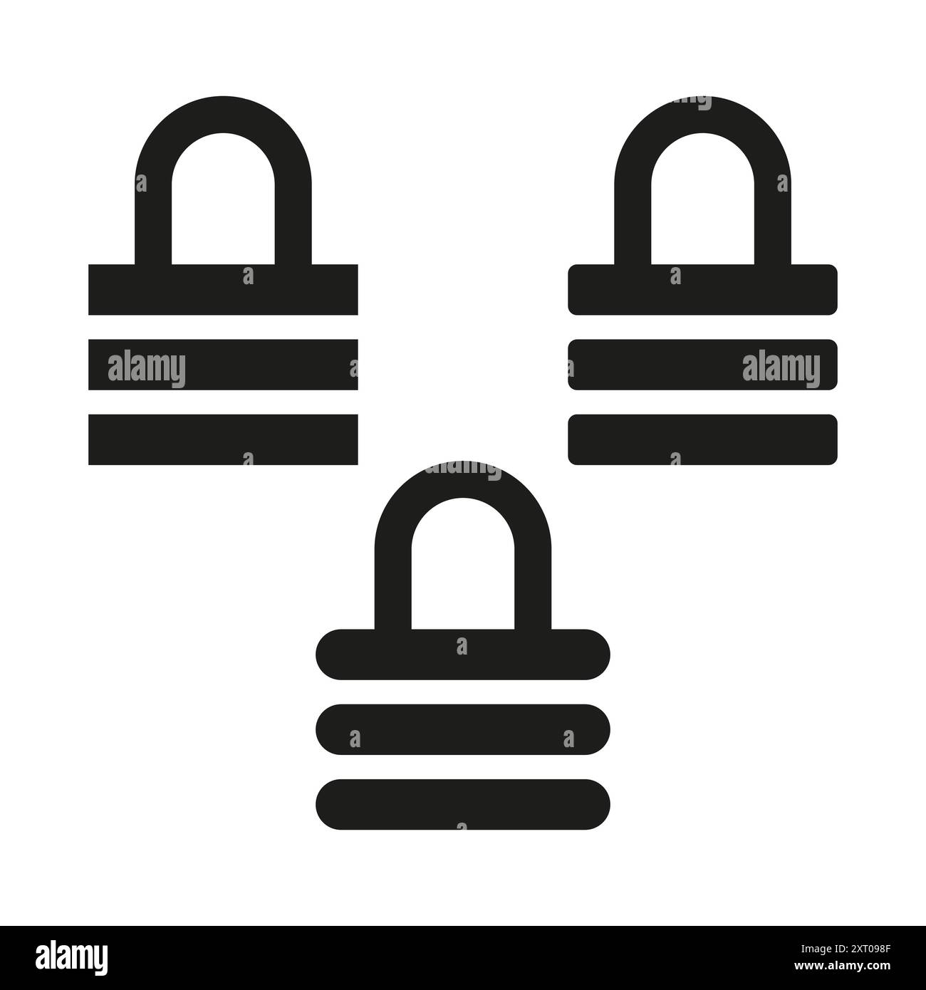 Padlock icons. Black and white design. Security and protection symbols ...