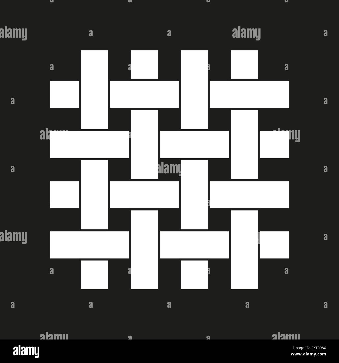 Geometric woven pattern icon. Interlaced square design. Abstract black ...