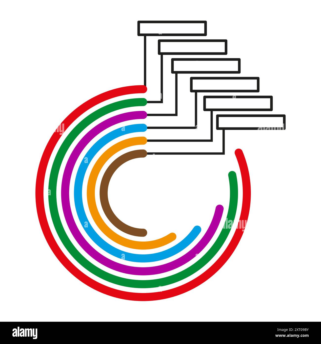 Colorful circular chart with branches. Data visualization. Infographic ...