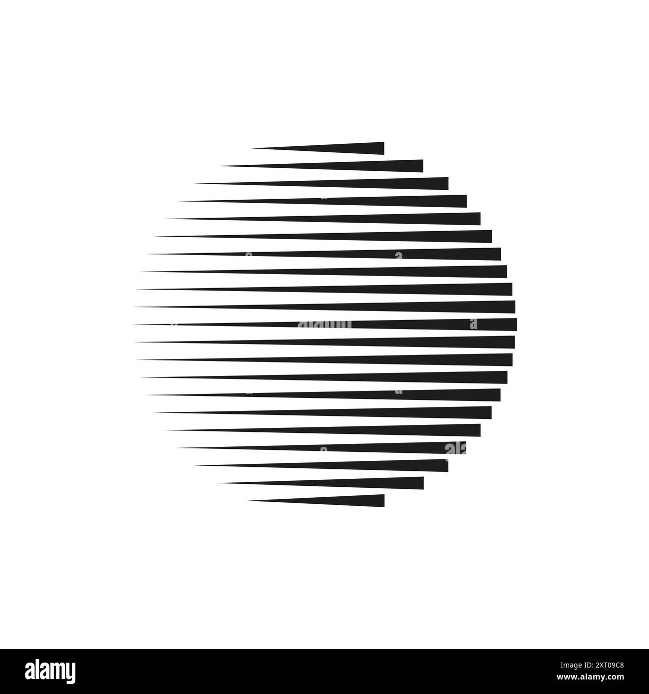 Striped circle icon. Horizontal black lines. Minimalist design. Vector ...