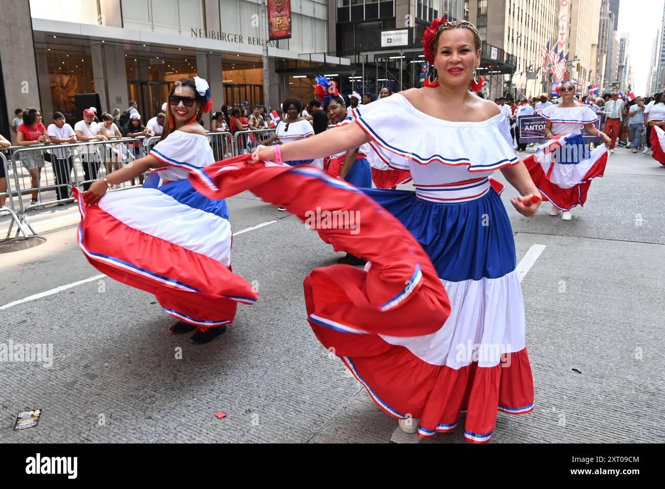 Marchers dancing merengue at the Dominican Day Parade.8-11-24 Stock ...