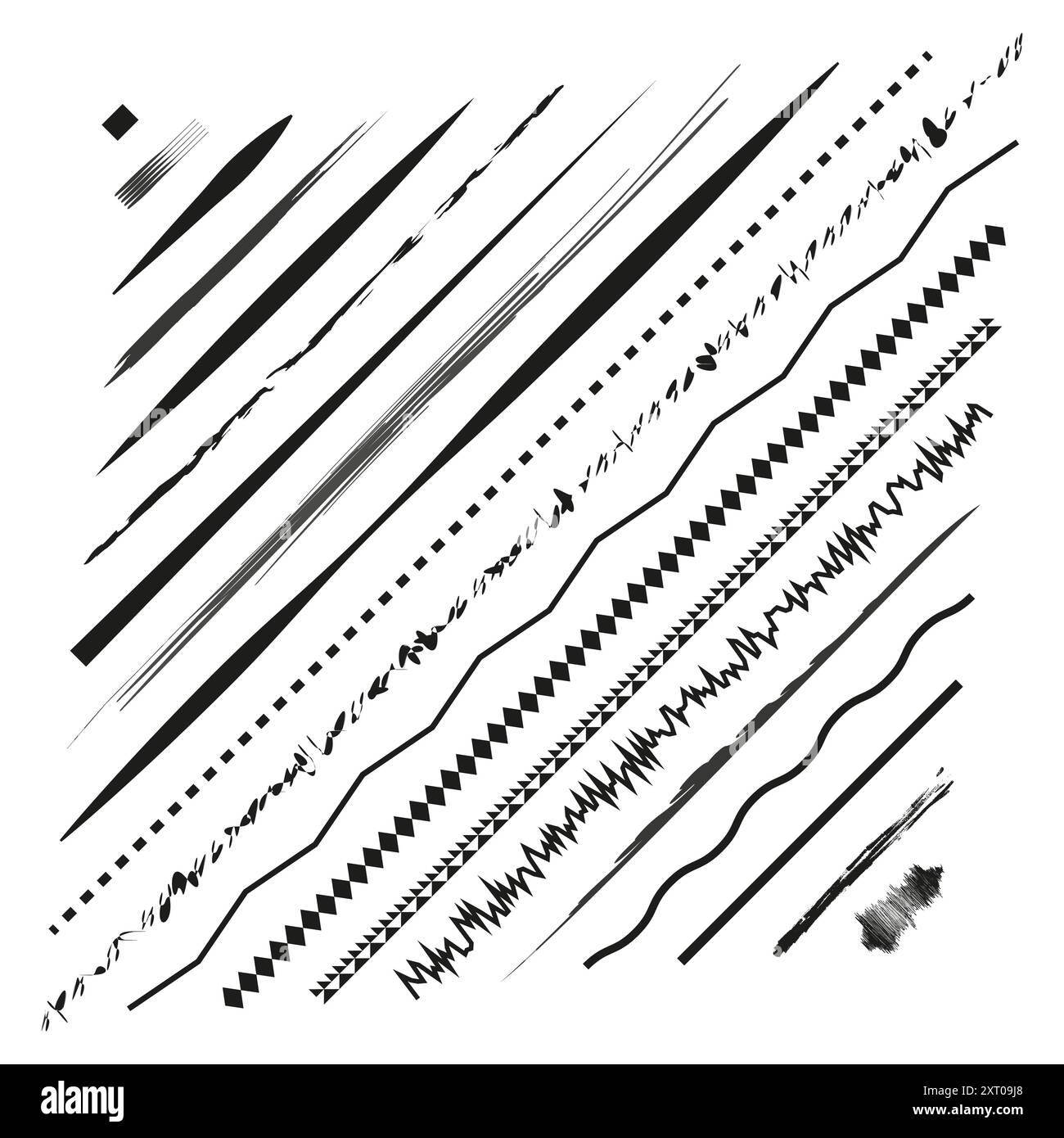 Various line patterns. Black ink. Decorative and artistic. Vector ...