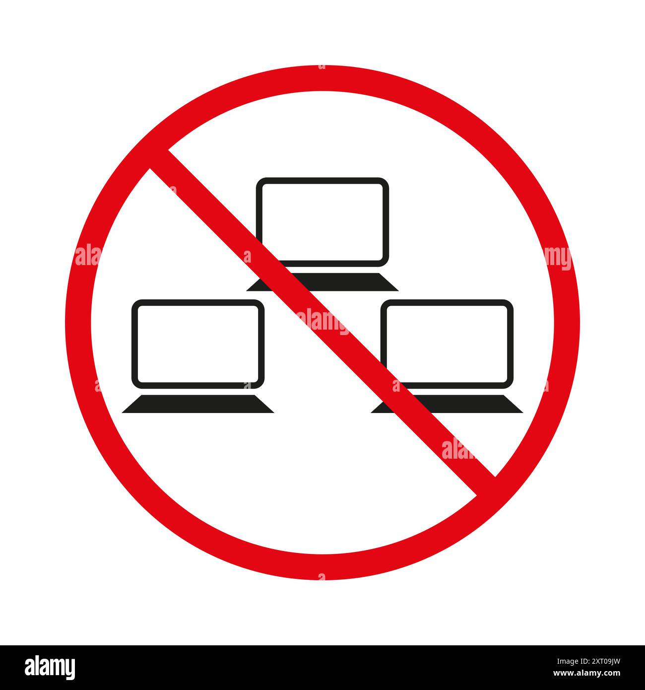 Laptop prohibition sign Stock Vector Images - Alamy