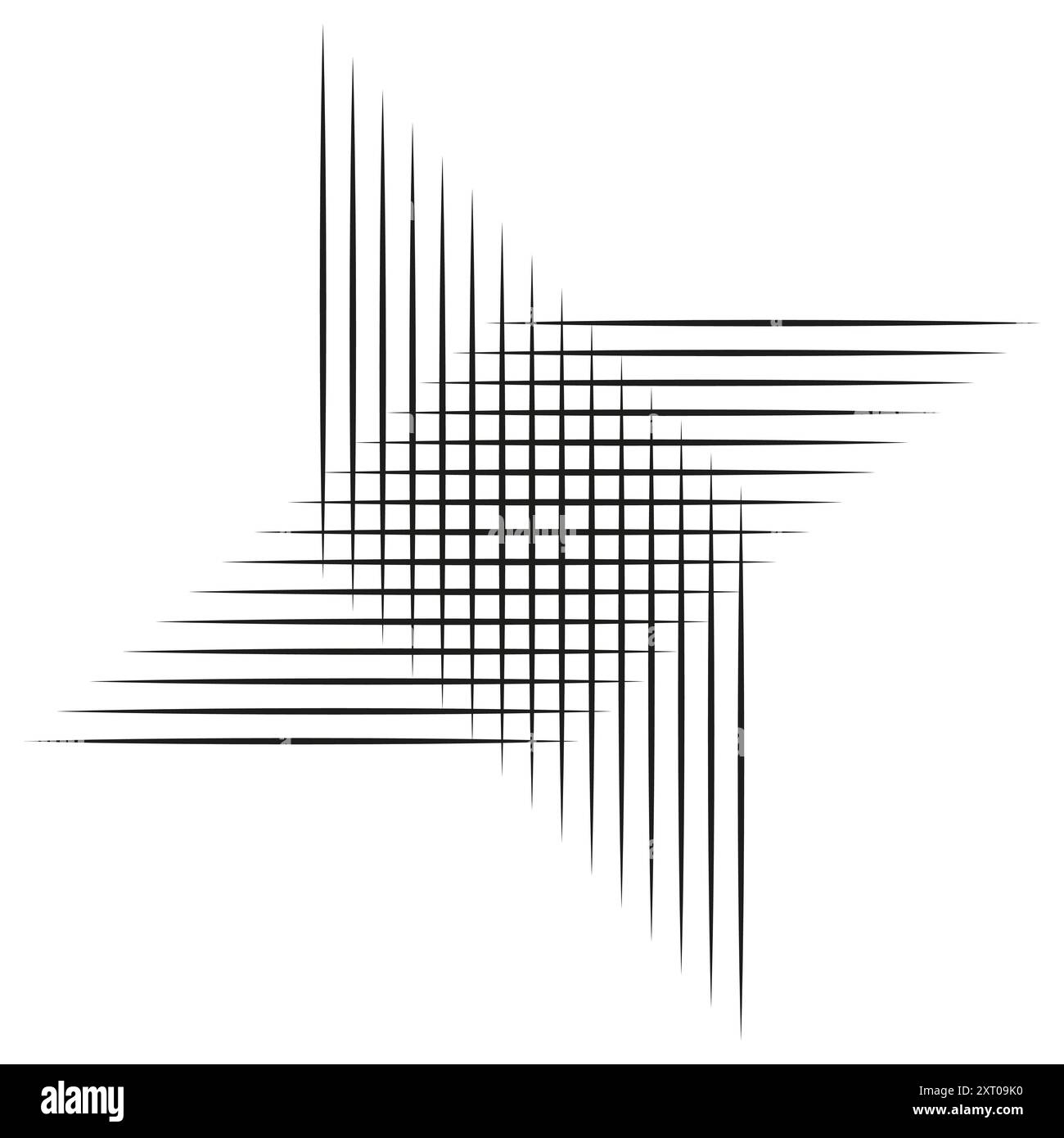 Abstract intersecting lines. Black and white geometric pattern. Minimalist vector art Stock ...