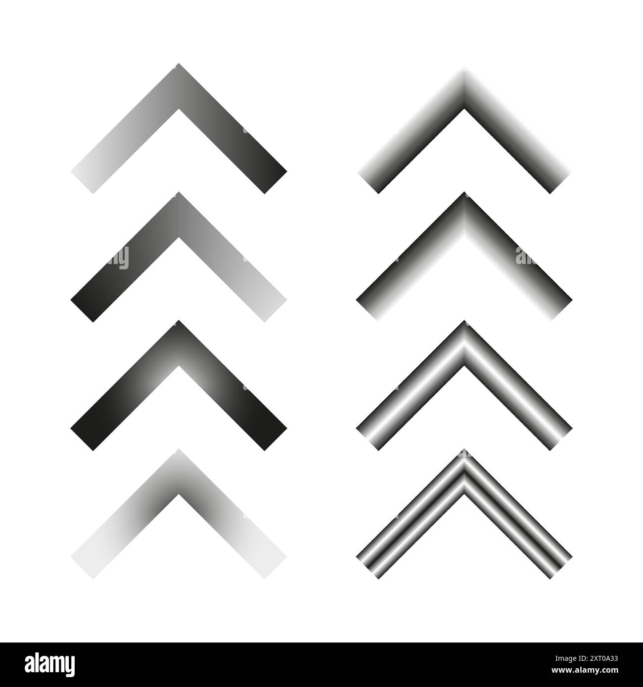 Abstract gradient arrows. Black and white chevrons. Geometric vector ...