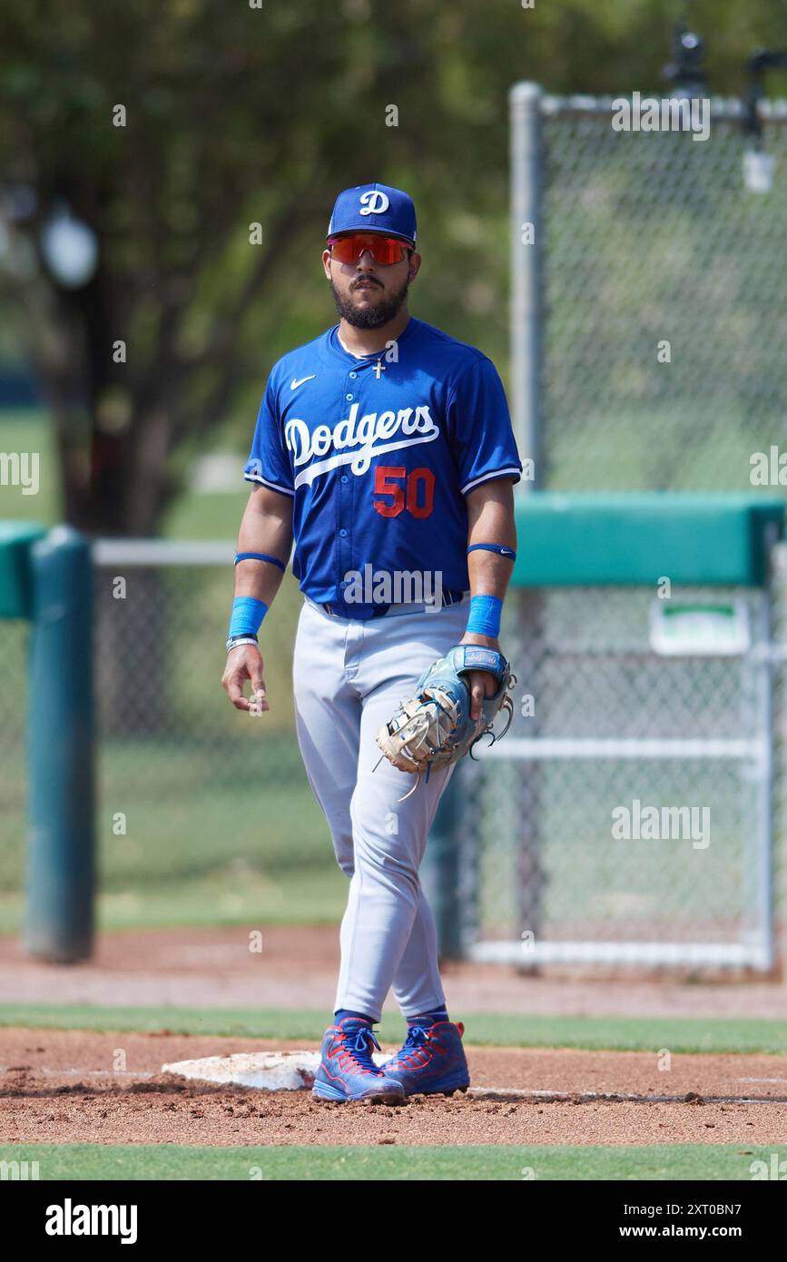 Los Angeles Dodgers first baseman Jefferson Valladares (50) in a ...