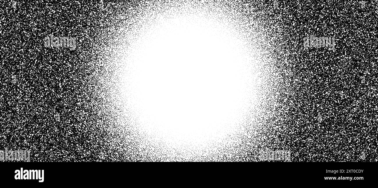 Black radial stipple gradient texture. Grunge dotted noise background ...