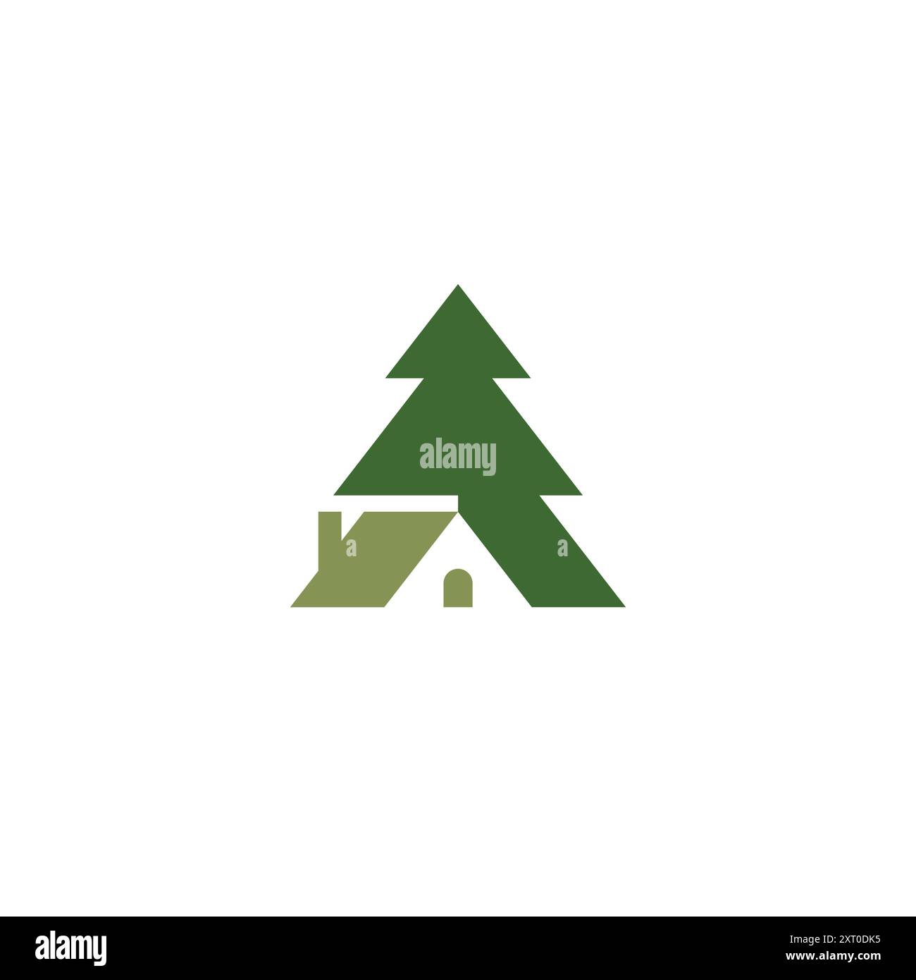Minimalist pine tree logo Cut Out Stock Images & Pictures - Alamy