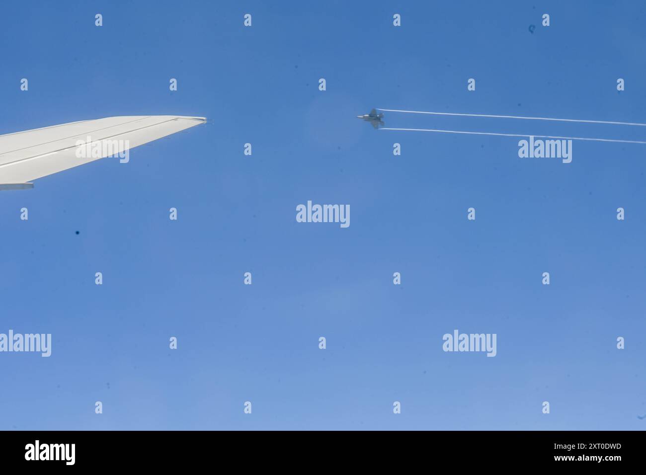 An F-35 Lightning II breaks away from a KC-46 Pegasus after aerial ...