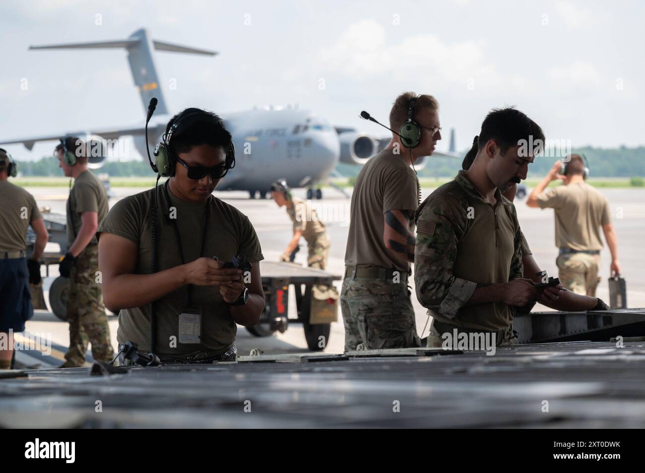 U.S. Air Force Airmen from the 437th Aircraft Maintenance Squadron ...