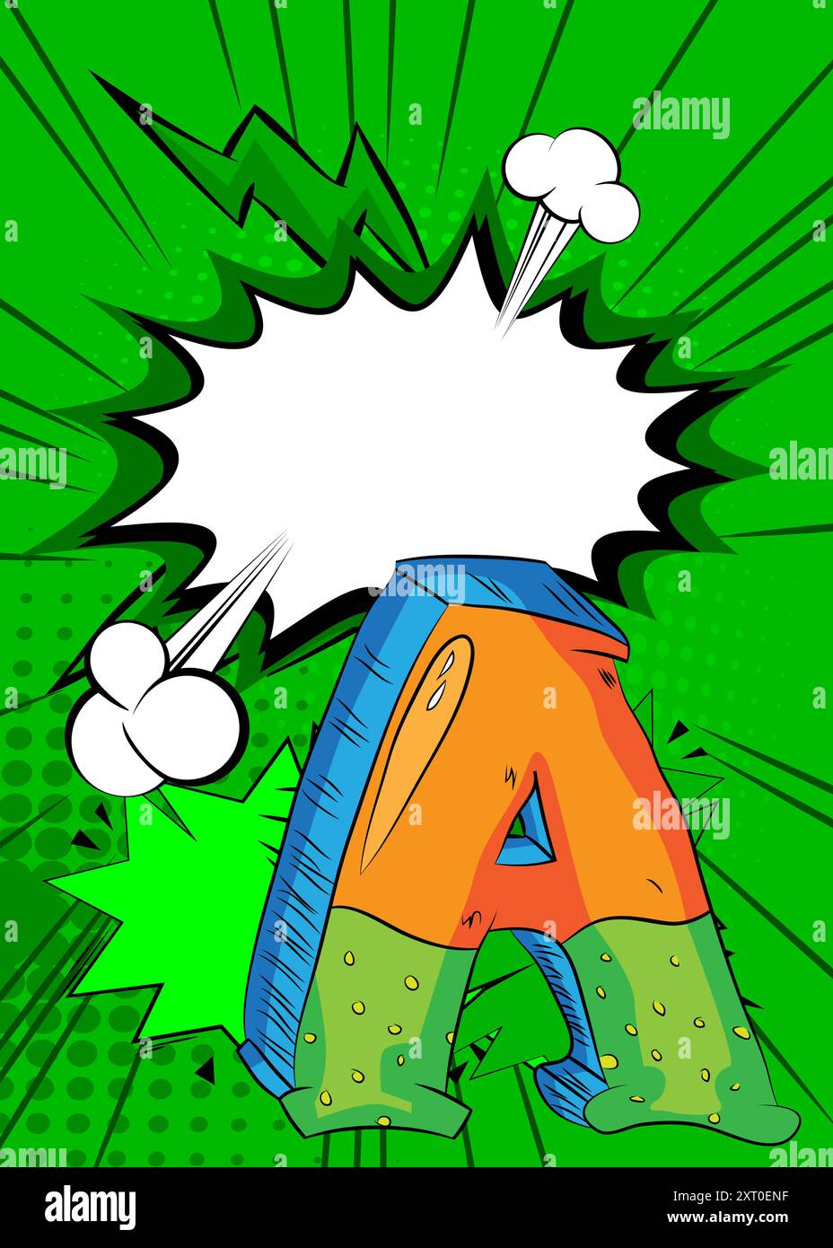 Cartoon Letter A with blank speech bubble, comic book Alphabet ...