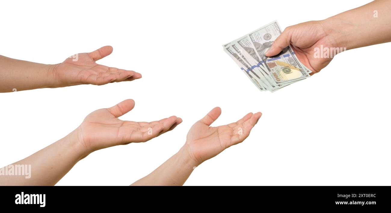 Hand giving dollar note hi-res stock photography and images - Alamy