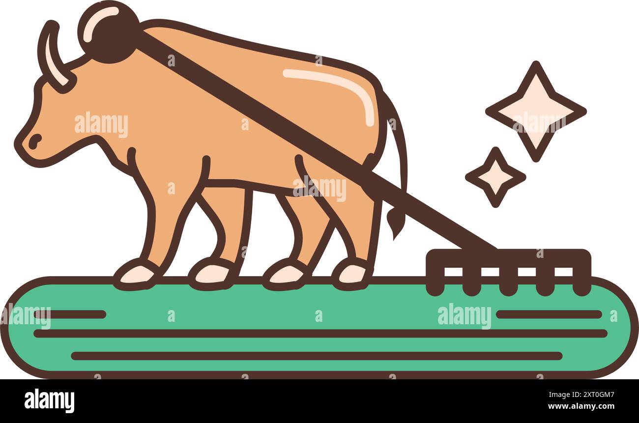 Oxen farming Stock Vector Images - Alamy