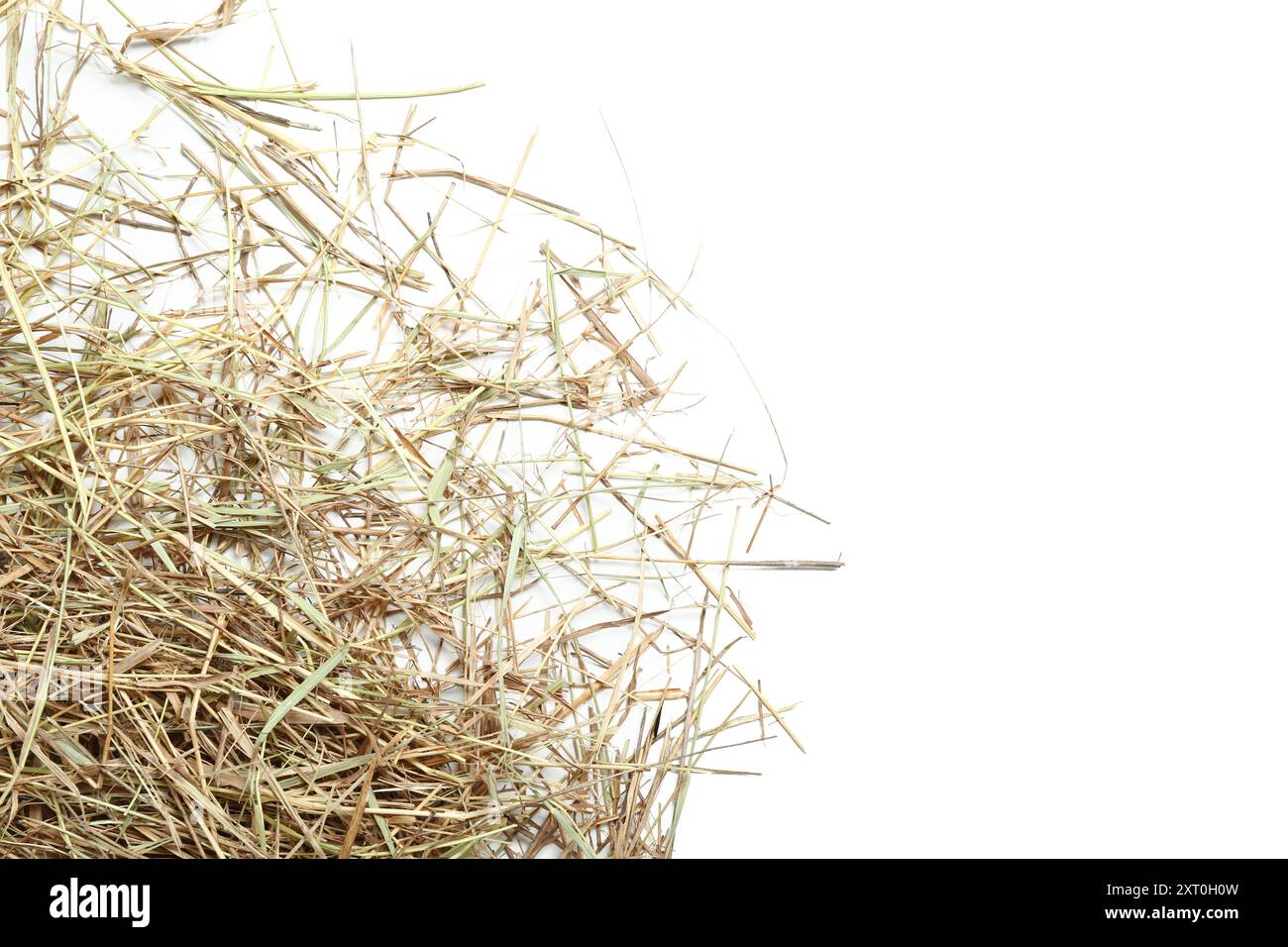 Straw scattered on white background Stock Photo - Alamy