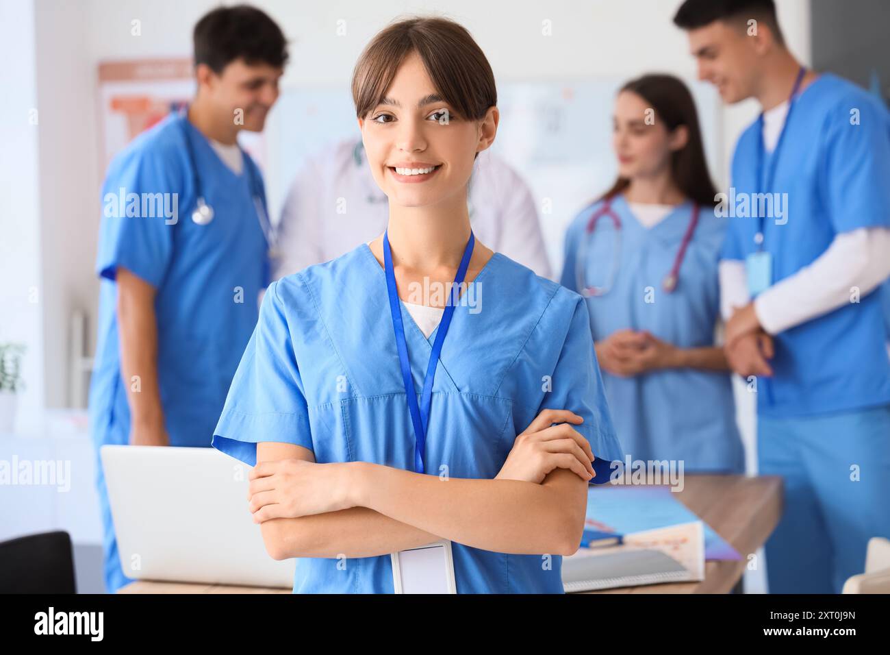 Female medical student at lecture Stock Photo - Alamy