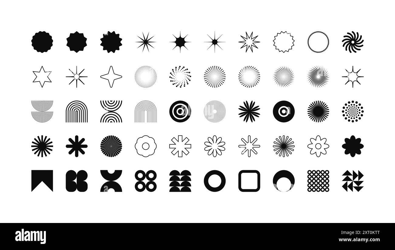 Brutalist geometric shapes, modern symbols. Simple primitive elements ...