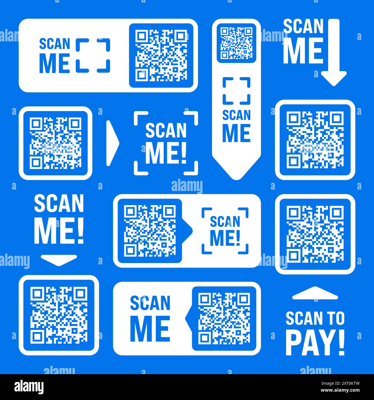 Scan me QR code sticker with text. Online payment. Special offer sale ...