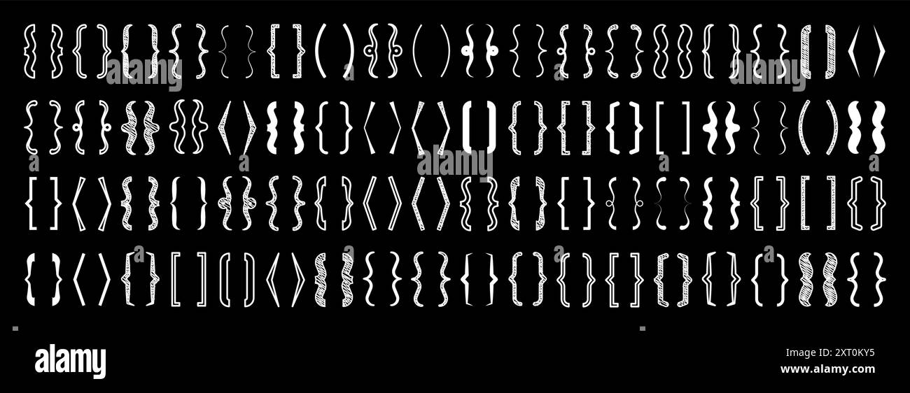 Shaded text brackets, black quotation box. Curly, square and corner ...